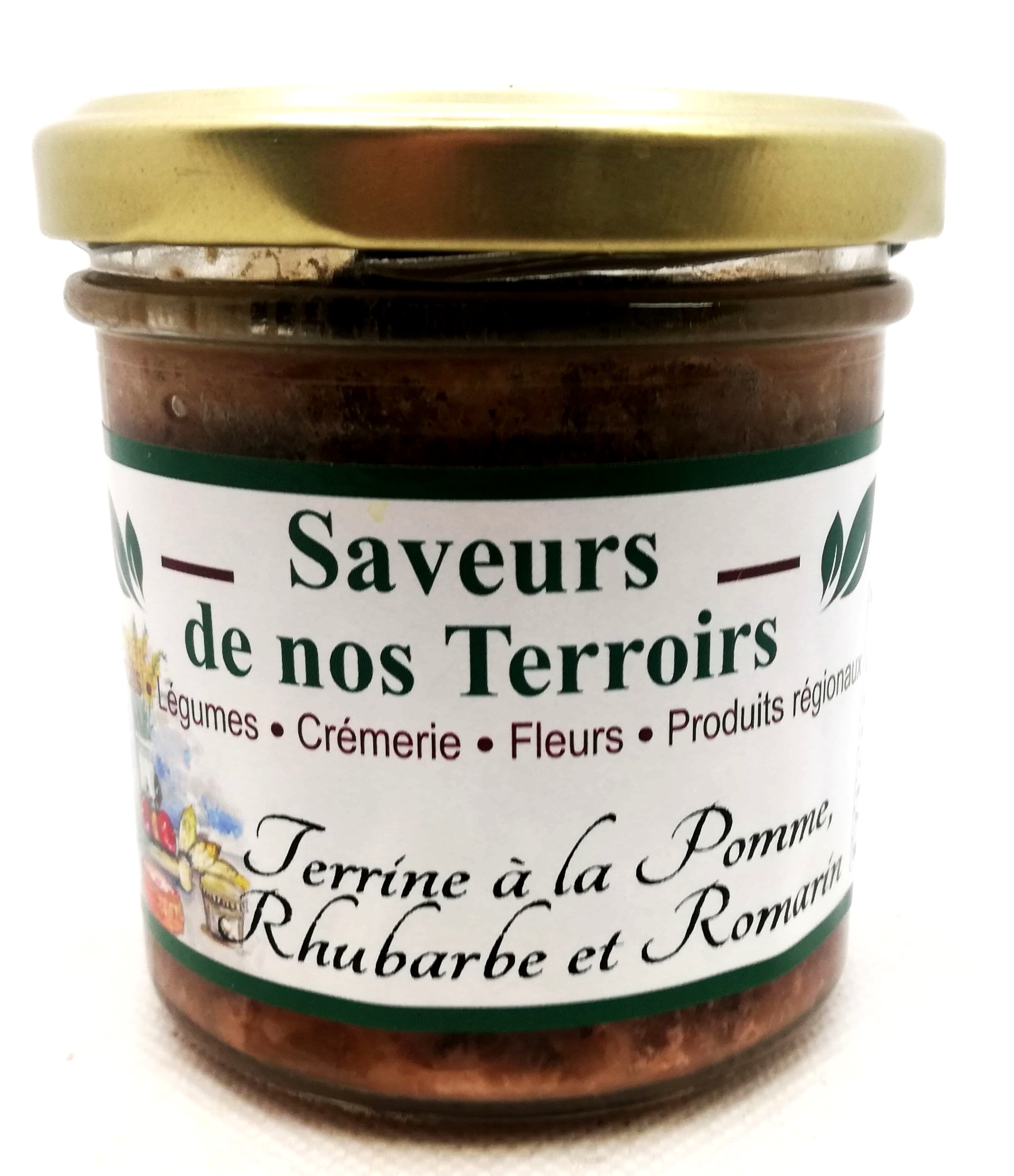 Terrine pomme rhubarbe romarin 130g Cs - Saveurs de nos Terroirs